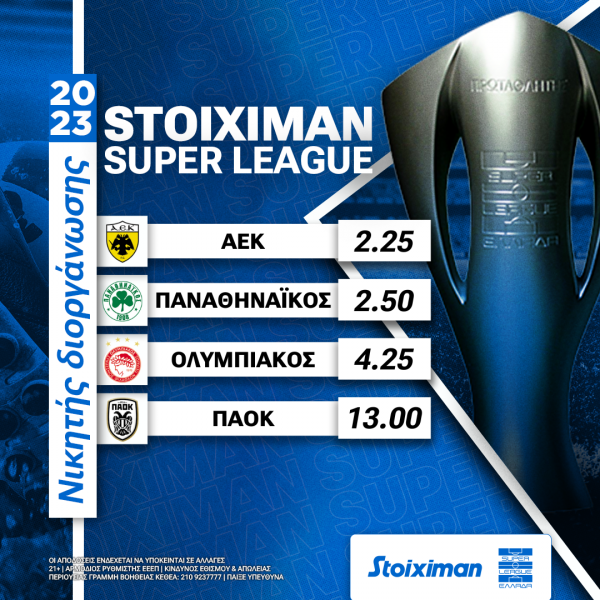 Οι αποδόσεις για την κατάκτηση της Stoiximan Super League | SDNA